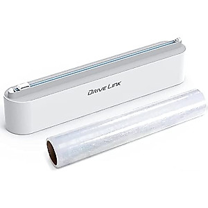 Refillable Magnetic Plastic Wrap Dispenser with Slide Cutter - Reusable Plastic Wrap Dispenser with 12" X 328' Roll of BPA Free Cling Film