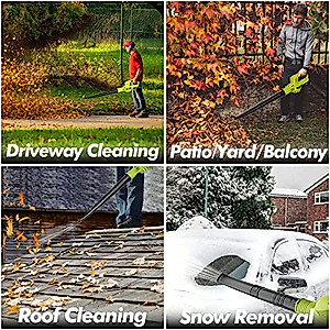 Cordless Leaf Blower, 150MPH Electric Mini Leaf Blower with Battery and Charger, 2 Speed Mode, Battery Powered Leaf Blowers for Lawn Care, Patio, Blowing Leaves and Snow