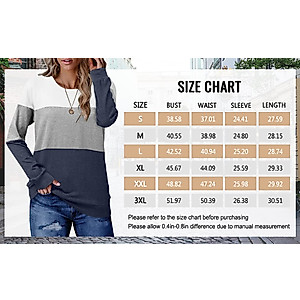 CRAZY GRID Women Casual Tops Loose Color Block Comfy Long Sleeve T Shirt Pullover Sweatshirts Black Green Small