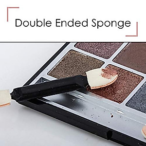 KINGMAS 100 Pack Disposable Eyeshadow Brush, Double Ended Sponge Eye Shadow Applicator Makeup Brushes - Black