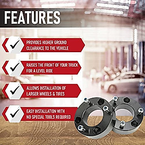 Front Leveling Kit 2.5" Inches - Fits 2004-2018 Ford F-150 Pickup Truck 2WD, 4 Wheel Drive 4WD, 4x4 - Front Strut Spacers Lift 2 1/2 Inch - Forged Aircraft Aluminum Billet Construction