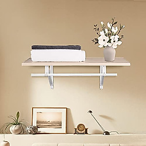 HOME MASTER HARDWARE Heavy Duty Closet Shelf & Rod Brackets, Wall Mounted Closet Shelves Bracket with Rod Shelving Support, White with Screws 10-Pack