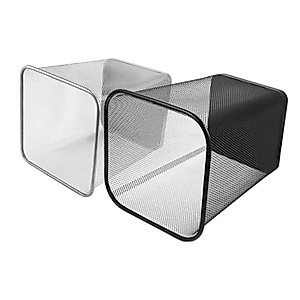 VILLFUL Square Hollow Trash Can Office Trash Cans Rubbish Bin Trash Can for Office Waste Basket Trash Cans for Office Trash Bin Dorm Trash Bucket Trash Can Office Garbage Can Bedroom Iron
