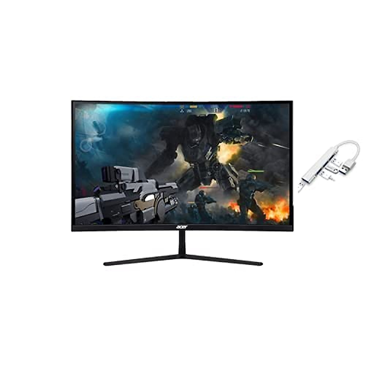 Acer Pbmiiipx 27" 1500R Curved WQHD (2560 x 1440) VA Gaming Monitor | AMD Radeon FreeSync2 HDR Technology | DCI-P3 | VESA Certified DisplayHDR400 | 4ms Response Time | Black | with USB3.0 HUB Bundle