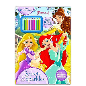 Disney Princess Coloring and Activity Book Ultimate Bundle - 3 Pack Disney Princess Arts and Crafts Set with Stickers, Painting Supplies, and More