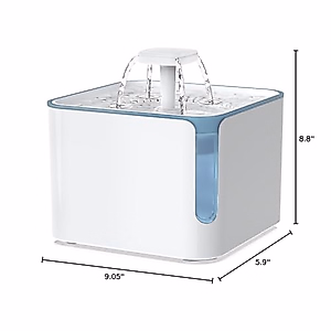 REDSASA Cat Water Fountain, Automatic Cat Fountain 3L/101oz, Dog Water Dispenser with Adjustable Pump, Ultra Quiet Intelligent Cat Drinking Fountains with 2 Filters, 2 Water Flow Settings