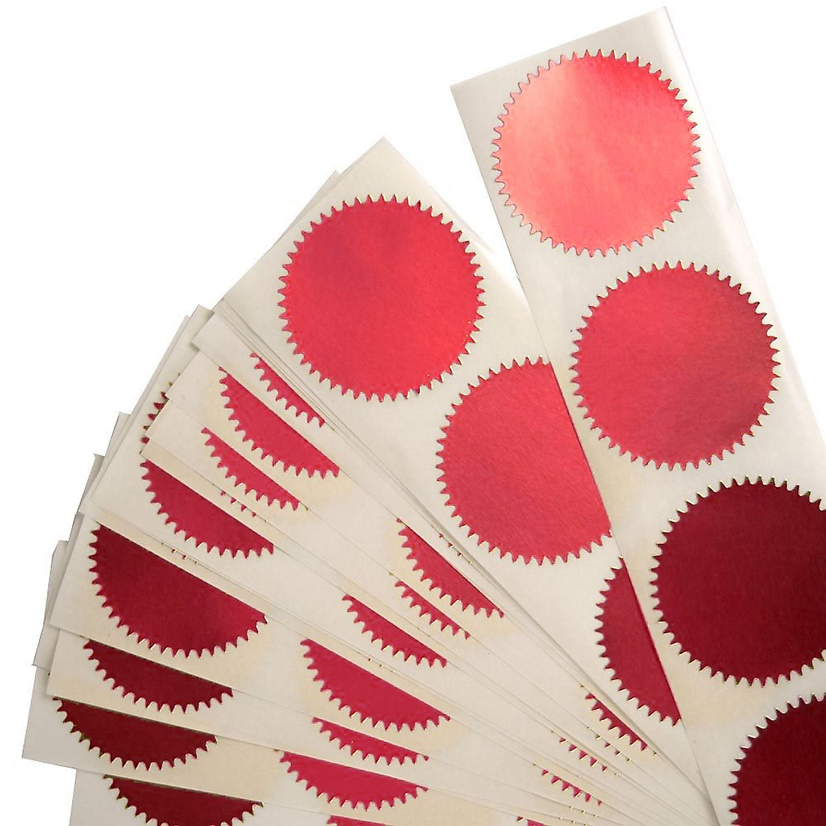 Foil Seal for Certificates, Diplomas, Notary, etc., 2" Diameter, 72 Self-Adhesive Seals per Package (Red)