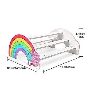 Sntieecr 35 Holes Rainbow Wooden Cake Pop Stand Lollipop Holder for Dessert Table, Cake Pop Display Stand Fit 0.16''/4mm Lollipop Sticks for Birthday Parties Weddings Baby Showers Anniversaries
