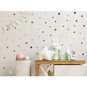 Boho Polka Dot Wall Stickers, Bohemian Style Polka Dots Wall Decals, Boho Pattern Nursery Wall Decor, Kids Room