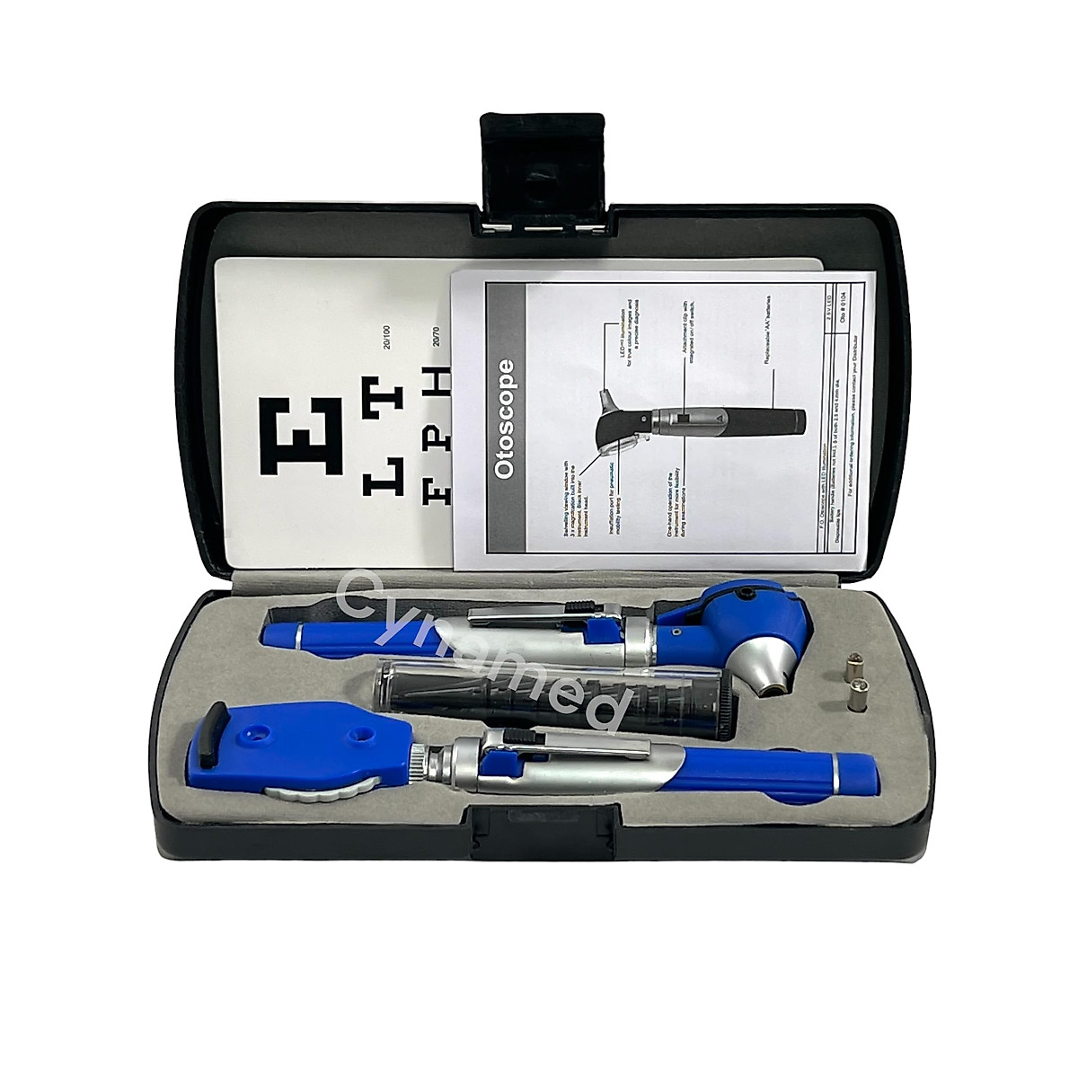 BLUE OTOSCOPE SET -LED Otoscope/School Kit-CYNAMED