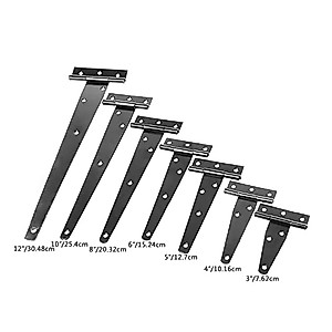 Heavy Duty Hinge,Long Strap T Hinge, 10/12 Inch Heavy Duty Hinges 1pc Black T-Shaped Triangle Hinge Shed Wood Fence Door Hinge Hardware Hinges (Size : 10 Inch) (Size : 10 Inch)