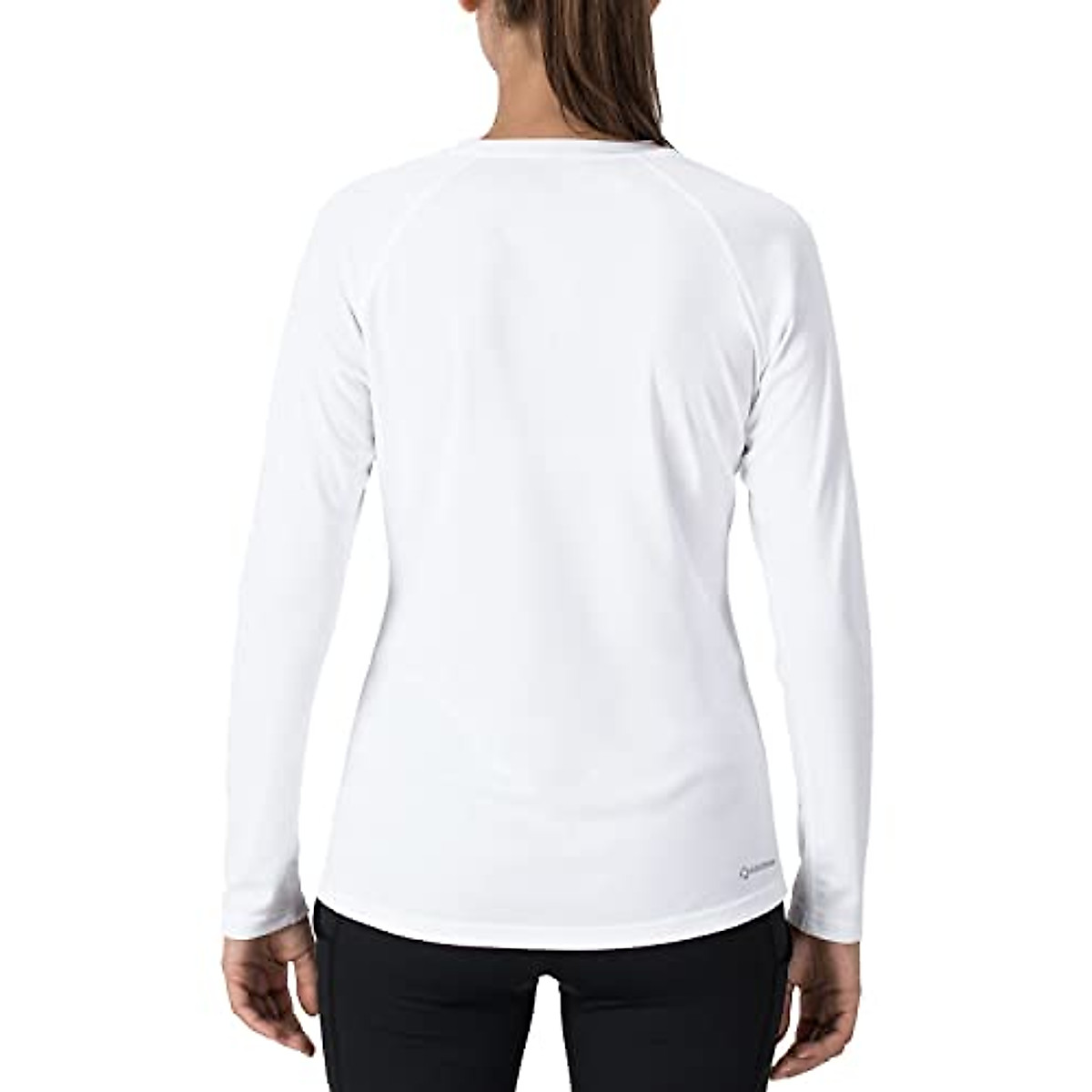 NAVISKIN Women's UPF 50+ Sun Protection Long Sleeve Shirts Rash Guard Shirts Quick Dry Lightweight Hiking Shirts White Size L