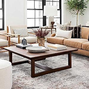 MTOUOCK Washable 8x10 Area Rugs, Modern Abstract Area Rug Washable with Non-Slip Backing, Modern Area Rugs 8 x 10 Area Rugs Indoor for Living Room Bedroom (8'x10', Gray/Rust)