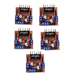 Kiro&Seeu 5PCS L298N Motor Drive Controller Board Module Dual H Bridge DC Stepper Motor Compatible with Ar-duino Electric Projects Smart Car UNO MEGA R3 Mega2560 (298N-MD-5pcs)