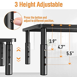 ELIVED 2 Pack Monitor Stand Riser - 3 Height Adjustable Monitor Stand for Laptop, Computer, PC, Printer, Mesh Metal Monitor Riser for Desktop Organizer.
