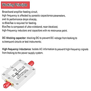 Bias Tee,10MHz-6GHz Bias Tee Broadband Radio Frequency Microwave Coaxial Bias Low Noise Amplifier Module.
