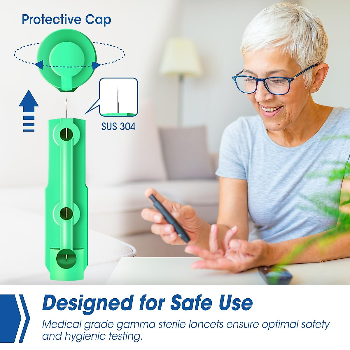 AZEN 350 Pcs Lancets for Diabetes Testing, 30 Gauge Multicolored Blood Sugar Lancets, Diabetic Lancets for Lancing Device