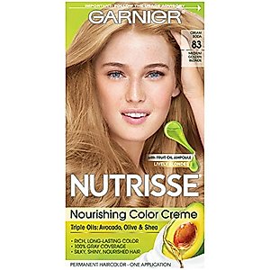 Garnier Nutrisse Nourishing Hair Color Creme, 83 Medium Golden Blonde (Cream Soda) (Packaging May Vary)