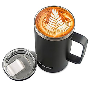 SILICANICE 24 oz Stainless Steel Vacuum Insulated Tumbler with handle & MacSlider Lid, Dishwasher Safe & Spill Proof Coffee Cup, Travel Mug for Hot/Cold Drinks, Durable Design (Gray 2.4, 24 Oz)