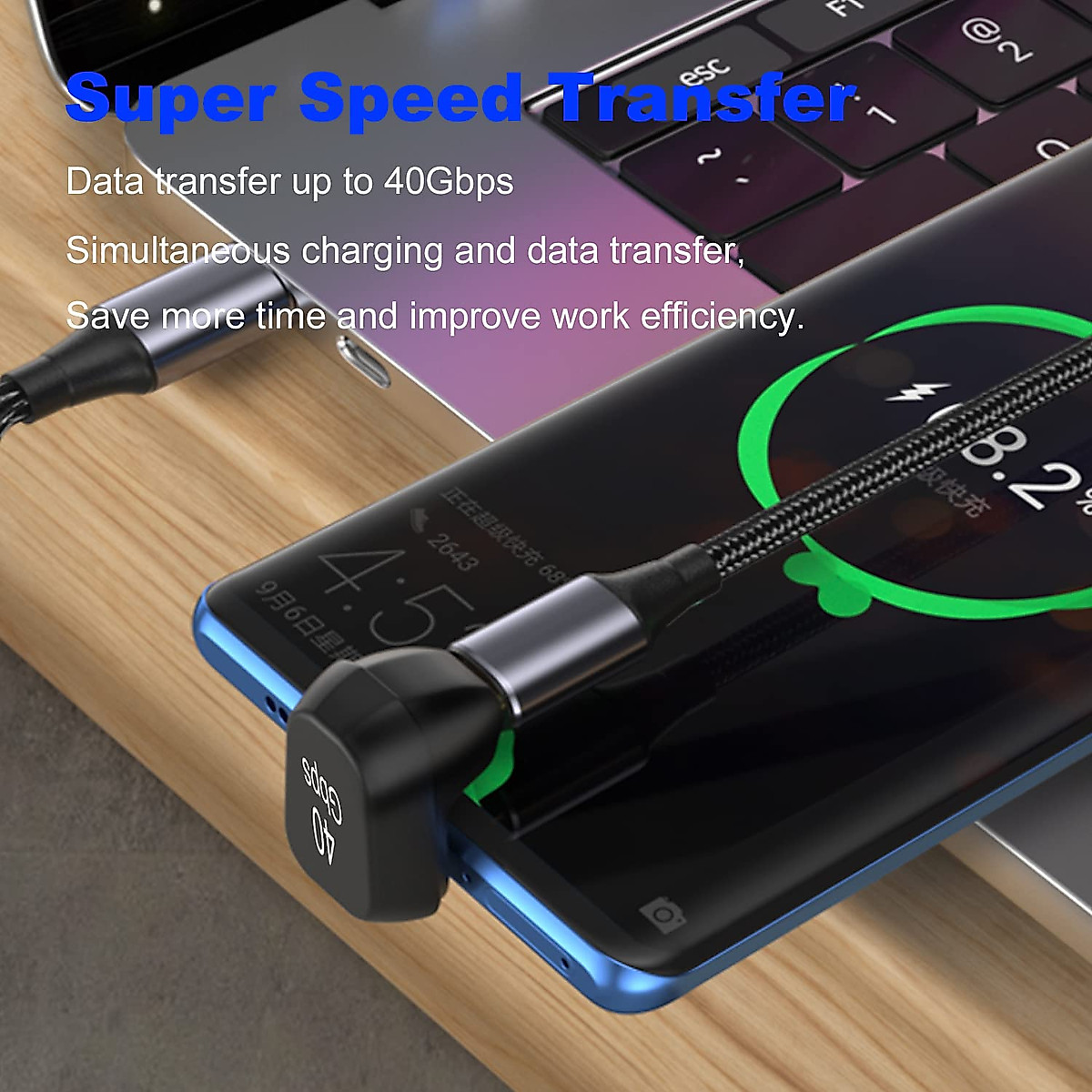 AreMe U Shape USB C Adapter (2 Pack), 180 Degree Angled Type C Male to Female Extender Support 40Gbps Data Transfer 100W Fast Charging for Switch, MacBook Pro/Air, Laptop, Tablet and Phones