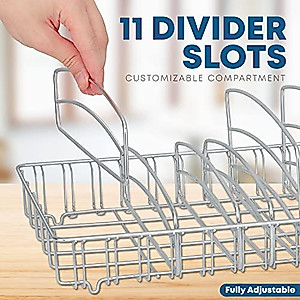 Baflan Food Container Lid Organizer - Lid Storage Holder, Large, Chrome