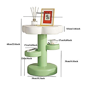 VejiA End Table Unique Flower Shaped Side Table, Small Accent Nightstand, Couch Table End Table Bedside Tables, Living Room Coffee Table, and Sofa Table 20.4 * 23.6 Inches Sid