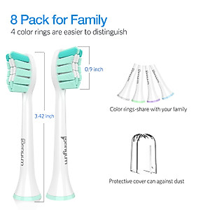 Replacement Heads for Aquasonic - Replacement Brush Head Compatible with Black Series, Black Series Pro,Vibe Series,Duo Pro, Duo Series Pro – Awesome Design from Senyum - 8 Packs