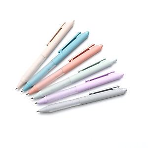 Linbsunne Ballpoint Pens Medium Point 1mm Black Pen with Super Soft Grip Ball Point Pen for Men Women Retractable Pens (6-pack+2 refills)