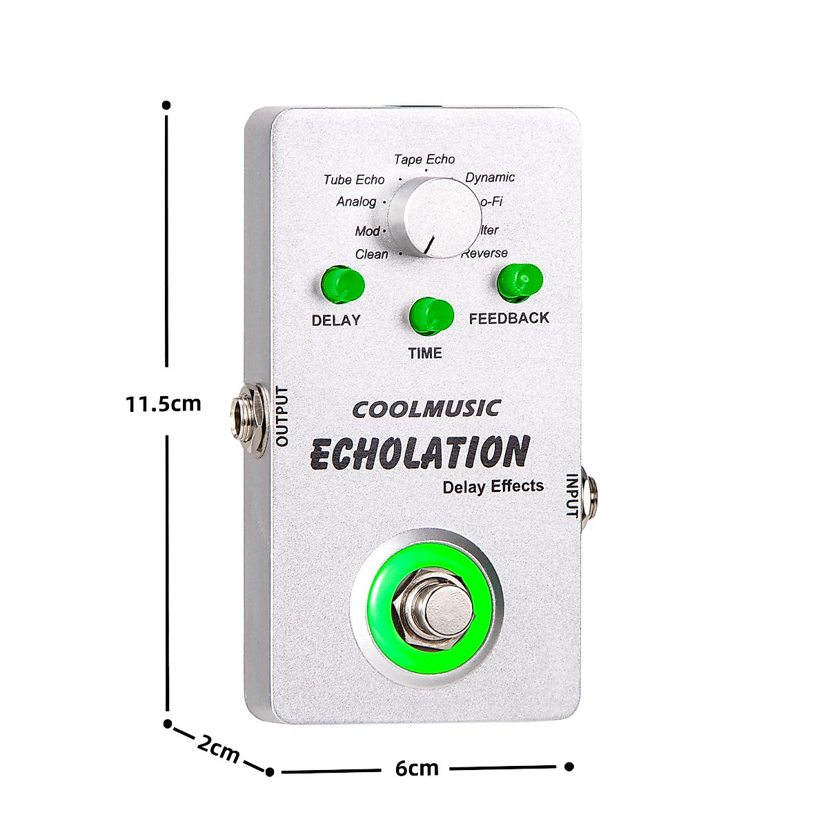 COOLMUSIC A-DE01 Echolation Digital Delay Pedal with 9 Effects…