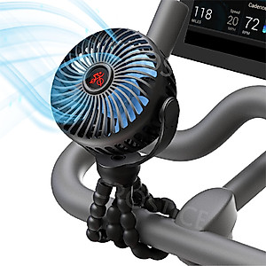 Crostice Fan for Peloton, Fan for Peloton Bike & Bike+, Upgraded Battery Fan with Flexible Tripod, 360°Rotation USB Fan Adjustable 3 Speed, Accessories for Peloton, Fan for Bike & Treadmill