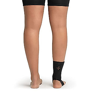 Tommie Copper Core Compression Ankle Sleeve, Unisex, Men & Women, Breathable Support Sleeve for Everyday Joint & Muscle Support - Black, Medium
