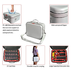 KAXIMEII Carrying Case for Nintendo Switch Oled,8 in 1 Switch Oled Accessories Bundle with Thumb Cap, Crystal Protective Case for Console & J-Con,Screen Protector,Hard Material Storage Bag,-Silver