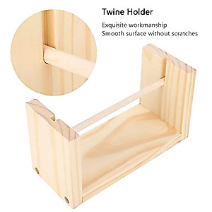 Yaami Yarn Spool, French Hemp Wooden Crochet Thread Rack Twine Holder With Twirling Mechanism String Sewing Spinner Knitting Embroidery Stand Dispenser Weaving Macrame Tool for Home Mall Store 20cm