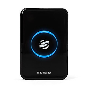 RFID Reader,Ajfwm New Metal Case ID IC Card Reader RFID Reader Long Range 125KHz/13.56Mhz Dual Frequency Reads TK4001 EM4100 NFC Card MFS50S70 and Other 14443A Protocol Tags