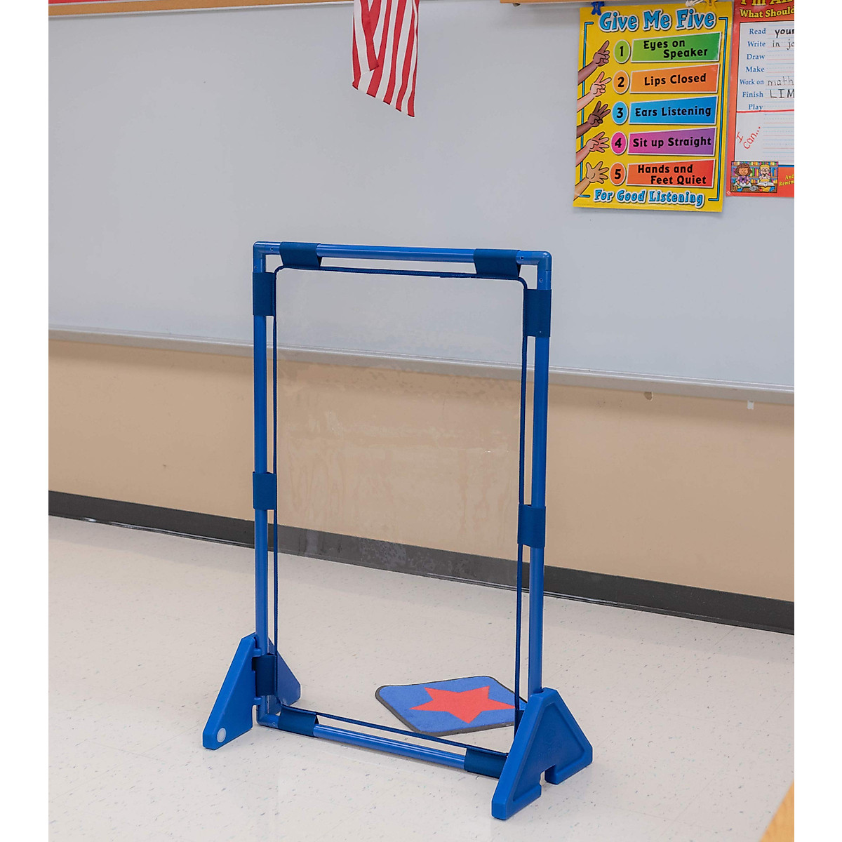 Children's Factory Rectangle PlayPanel, Kids Room Divider Panel, Classroom Partitions, Free-Standing Screen for Daycare/Homeschool/Montessori, Clear