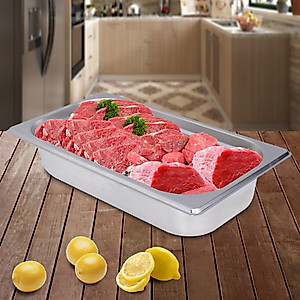 Hakka 1/3 Size Hotel Pans 2.5inch Deep Stainless Steel Small Steam Table Pans 6Pack Commercial Gastronorm Catering Food containers for Restaurant, Hotel, Buffet,Party