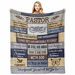 Pastor Appreciation Gifts, Pastor Gifts for Men, Gifts for Pastor Blanket 60"x50", Christian Gifts for Men Religious, Inspirational Gifts for Men, Pastor Gift Ideas for Birthday Christmas Fathers Day
