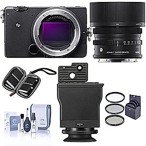Sigma fp Mirrorless Digital Camera with 45mm f/2.8 DG DN Contemporary Lens, Bundle with Sigma LVF-11 LCD Viewfinder & Filter Kit