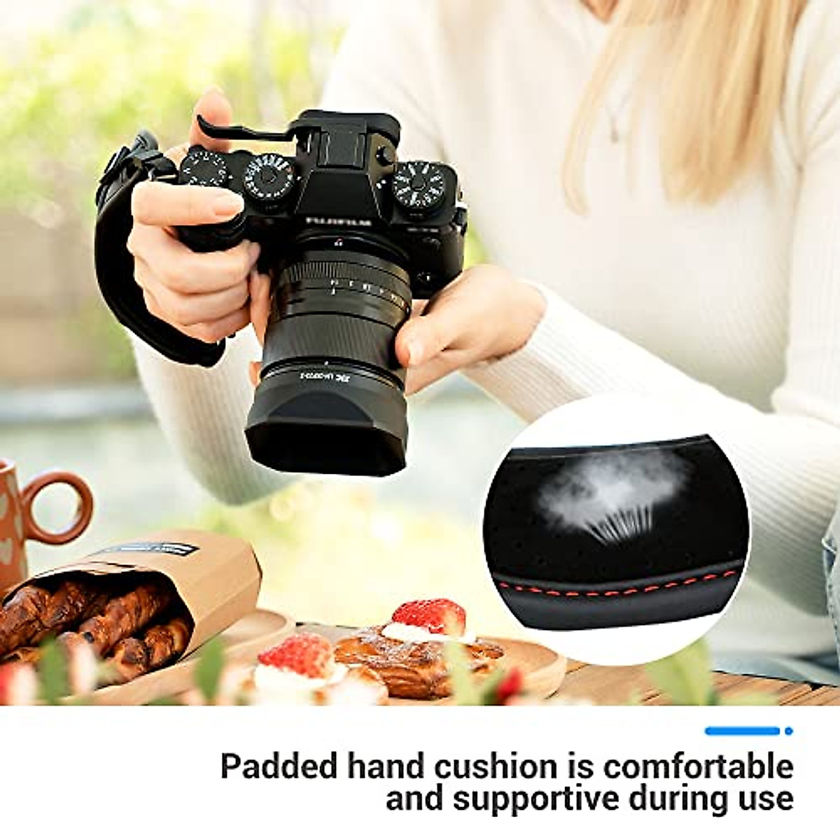 Widen DSLR Camera Wrist Hand Strap Grip with Quick Release Tripod Plate for Canon EOS R8 R6 Mark II R10 R7 R3 R5C R6 R RP 90D 80D 4000D Rebel T7 T8i T7i T6i 5D Mark IV III 7D 6D Mark II Sony A7R V