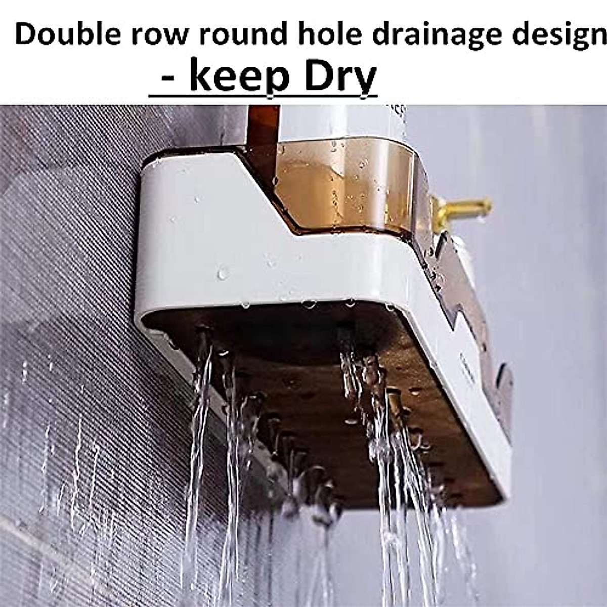 MRPAPA Bathroom Organizer Shower Caddy 2 Pack Wall Mounted Bath Shelves Kitchen Organization and Storage Bathroom Wall Mount Adhesive Shower Caddy Corner Shampoo Holder No Drilling Spice Rack