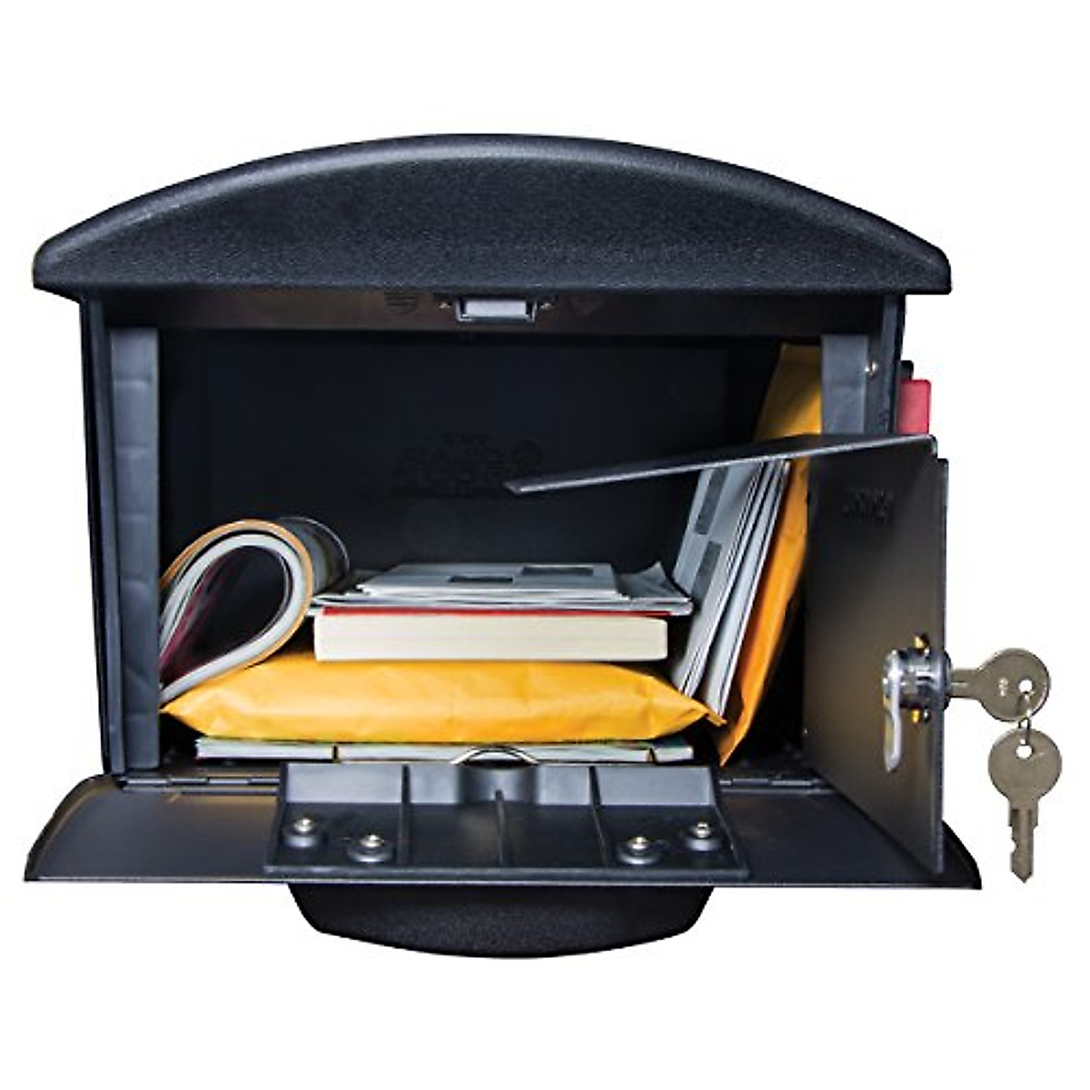 Gibraltar Mailboxes Mailsafe Large Capacity Rust-Proof Plastic Black, Post-Mount Mailbox, RSKB0000