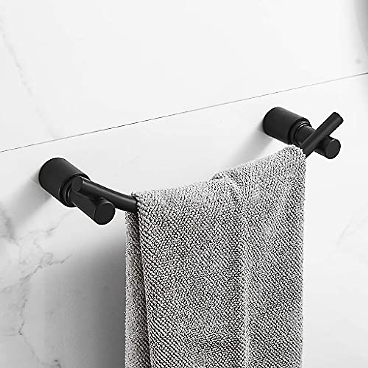 SilteD Towel Holder 10 Inches Hand Towel Holder Bathroom Towel Bar Towel Rack Towel Hanger Stainless Steel Wall Mount Bathroom Accessories Towel Rack/Black