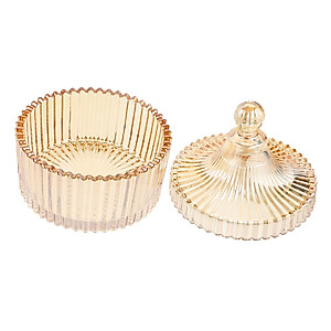 FELTECHELECTR Candy Dish with Lid Covered Candy Bowl Swab Bottle Decorative Storage Jar Ideal for Elegant Candy Container for Sweets and Treats