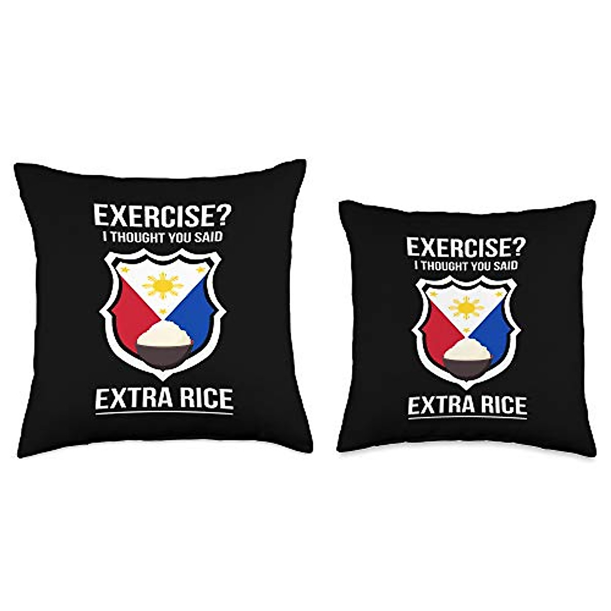 Manila Gift Ideas Filipina & Filipino Funny Filipina Filipino Food Joke Rice Philippines Throw Pillow, 18x18, Multicolor