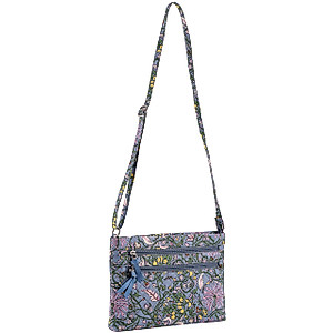 Brentano Cotton quilted Multi-zipper crossbody purse (BOHO WILDERNESS)