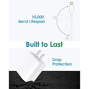 Charger for iPhone 12/13【MFi Apple Certified】, PD 20W Fast Charger with 6FT Fast Charging Cord, USB C Charger Block & Fast SATA Cable for iPhone 12/13/iPad/iPod/Air Pods & More