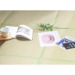 MYOYAY 71'' x 71'' Tatami Mat Rattan Japanese Floor Mats 0.47'' Thick Igusa Tatami Futon Mattress Non-Slip Breathable Memory Foam Tatami Area Rug Mat Bedroom Yoga Zen Sleeping Crawling(Green)