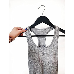 Isla Home High-Grade, Luxury Rubber Coated Hangers Non-Slip, Black, Ideal for Everyday Standard Use, 20-Pack, 17.5 X 0.5 X 9.6