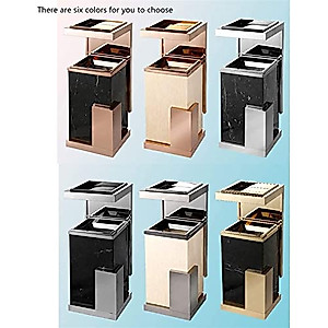 Trash Bin Trash Can Wastebasket Ashtray Garbage Bin 12L Luxury Stainless Steel Trash Can Marble Waste Bin With Ashtray Hotel Lobby Vertical Outdoor Large Garbage Bin Garbage Can Waste Bin ( Color : On