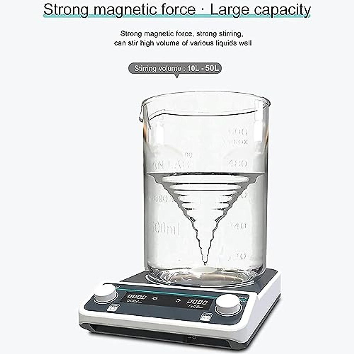 XENITE Large-Capacity Magnetic Stirrer, Button Knob Control, 10L/15L/20L/50L Forward and Reverse Stirring, 24-Hour Timing, Brushless Motor,15L